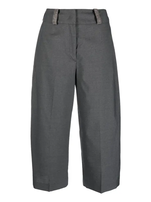Fabiana Filippi Pressed-crease Wool Trousers - Grey