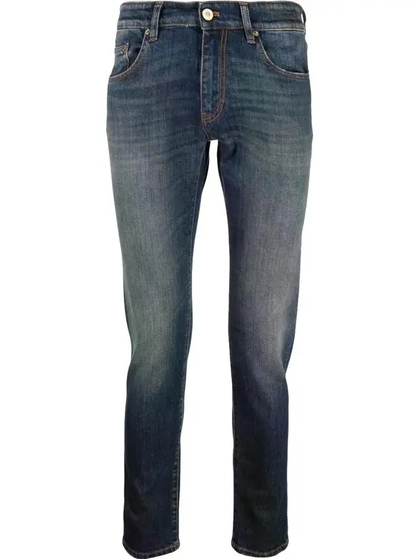PT TORINO Washed Slim-cut Jeans - Blue