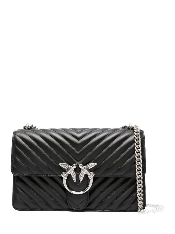 Pinko Love Bird Quilted Shoulder Bag - Black