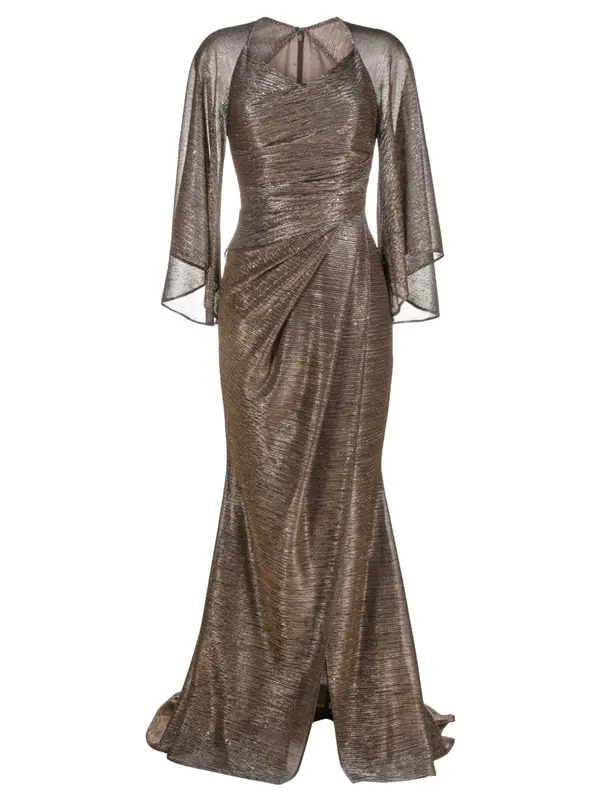 Talbot Runhof Sweetheart-neck Draped Gown - Gold