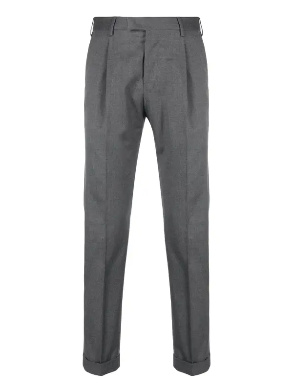 PT TORINO Low-rise Tapered Trousers - Grey