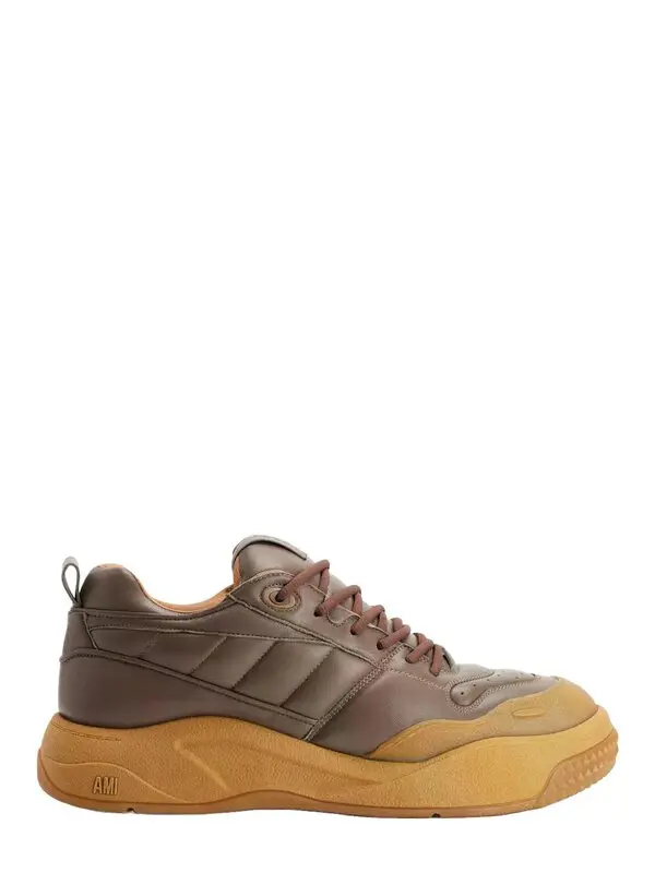 Ami Sn1509 Leather Sneakers - Brown