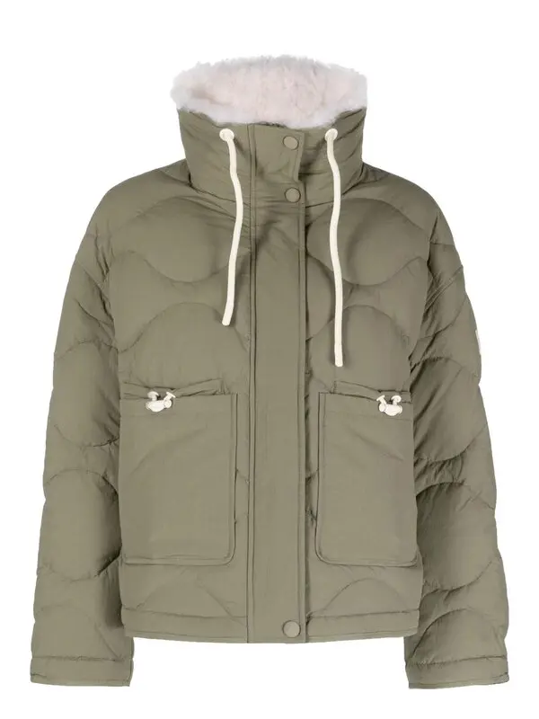 YVES SALOMON High-neck Quilted Jacket - Green