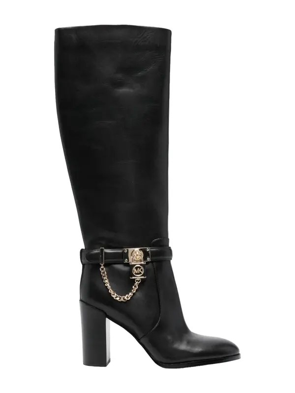 Michael Kors Hamilton 100mm Leather Boots - Black