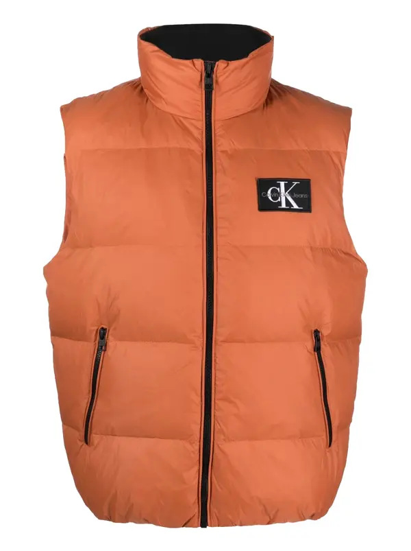 Calvin Klein Zip-up Quilted Down Gilet - Orange
