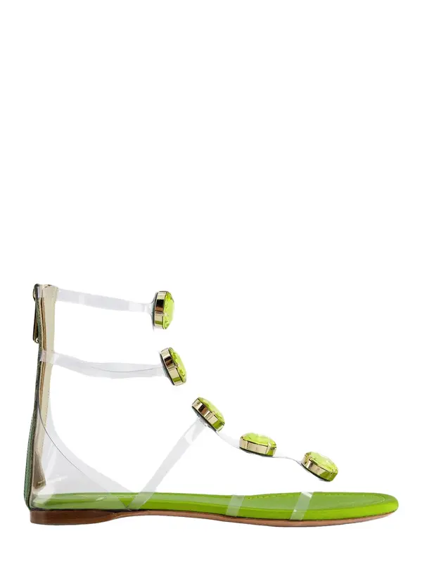 Giambattista Valli Diamond Clash Flat Sandals - Green