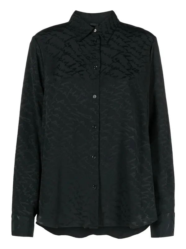 Pinko Patterned Jacquard Long-sleeve Shirt - Black