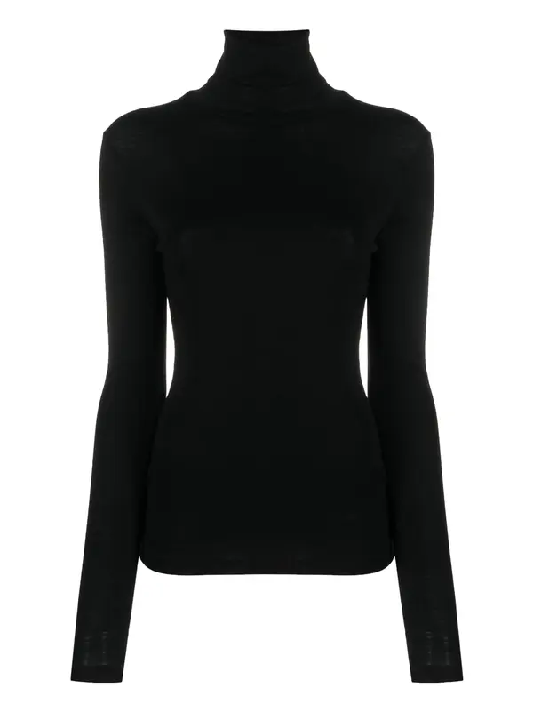 RÓHE Roll-neck Merino-wool Top - Black