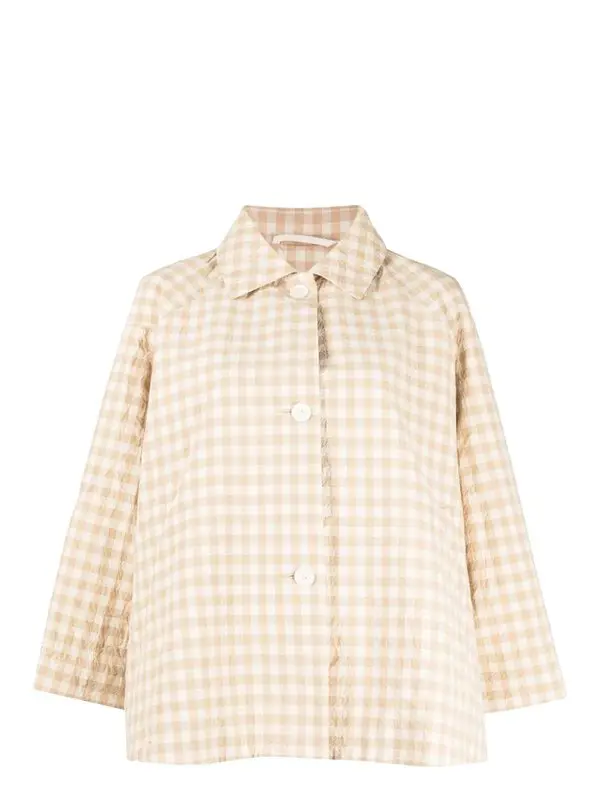 CASEY CASEY Dries Gingham-check Shirt Jacket - Neutrals