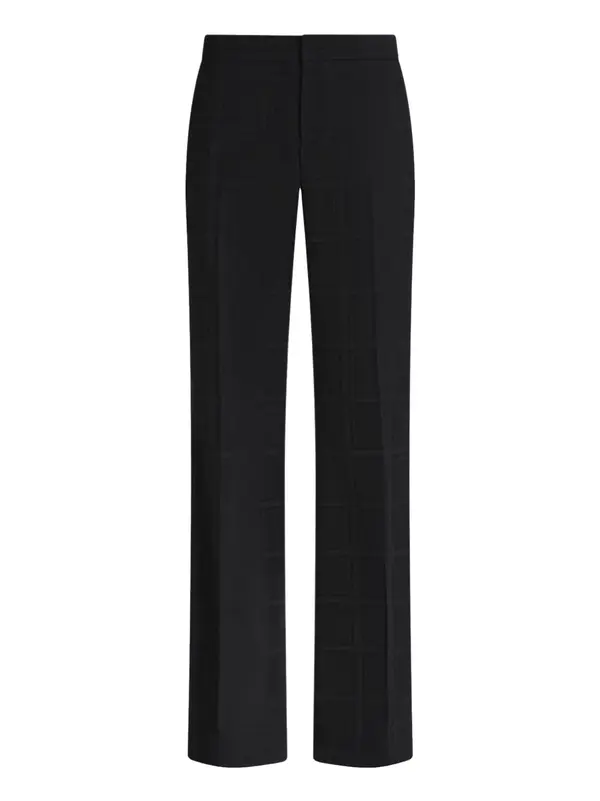 Etro Virgin Wool Straight-leg Trousers - Black