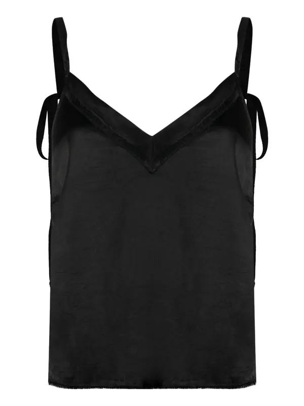 Raquel Allegra Mino Satin Top - Black