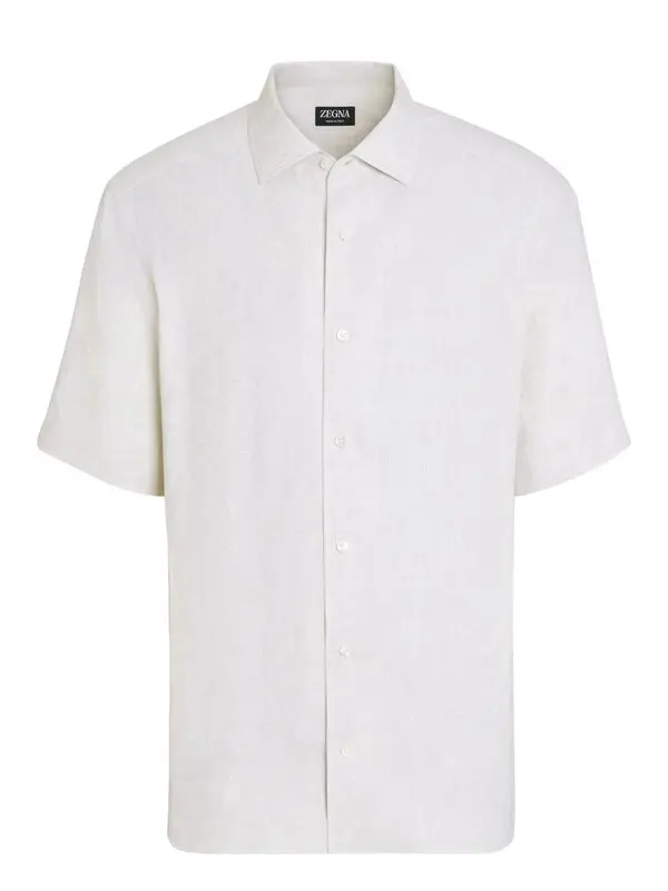Zegna Short-sleeve Linen Shirt - Neutrals