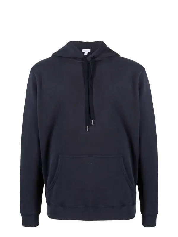 Sunspel Drawstring-fastening Cotton Hoodie - Blue