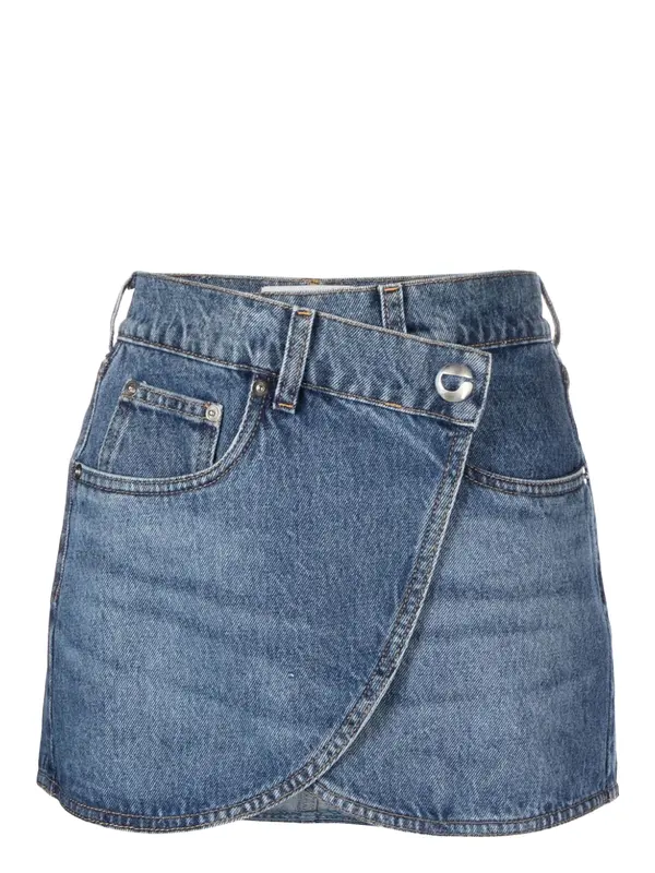 Coperni Wrap Denim Miniskirt - Blue