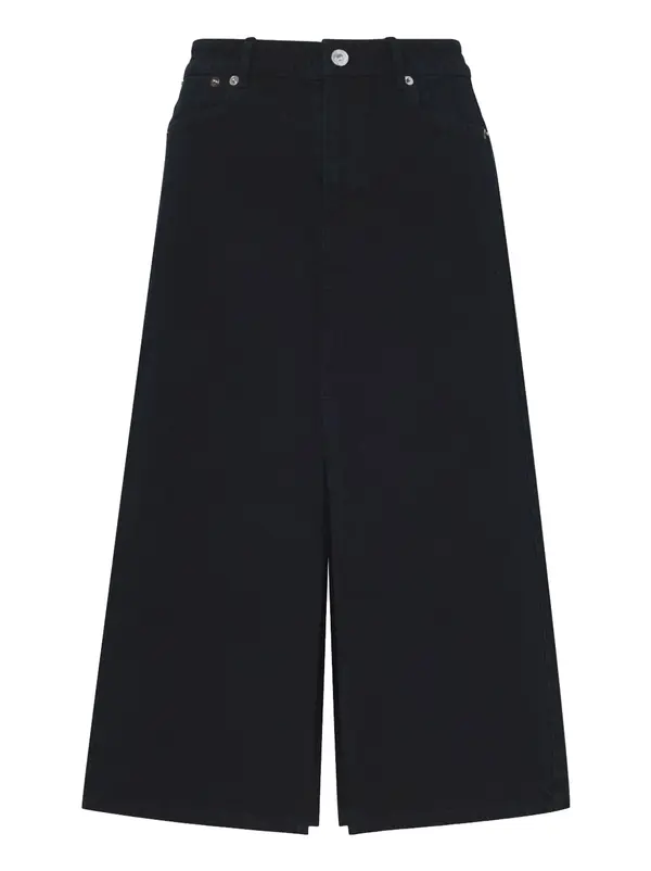 Proenza Schouler White Label Sloan Washed-denim Midi Skirt - Black
