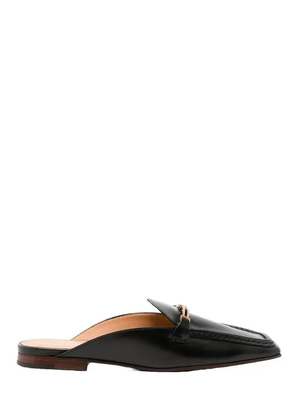 TOD'S Square-toe Flat Mules With Horsebit Detail - Black