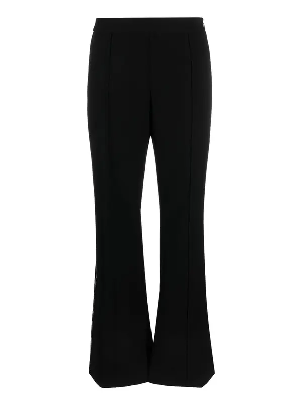 Tory Burch Striped Flared Trousers - Black