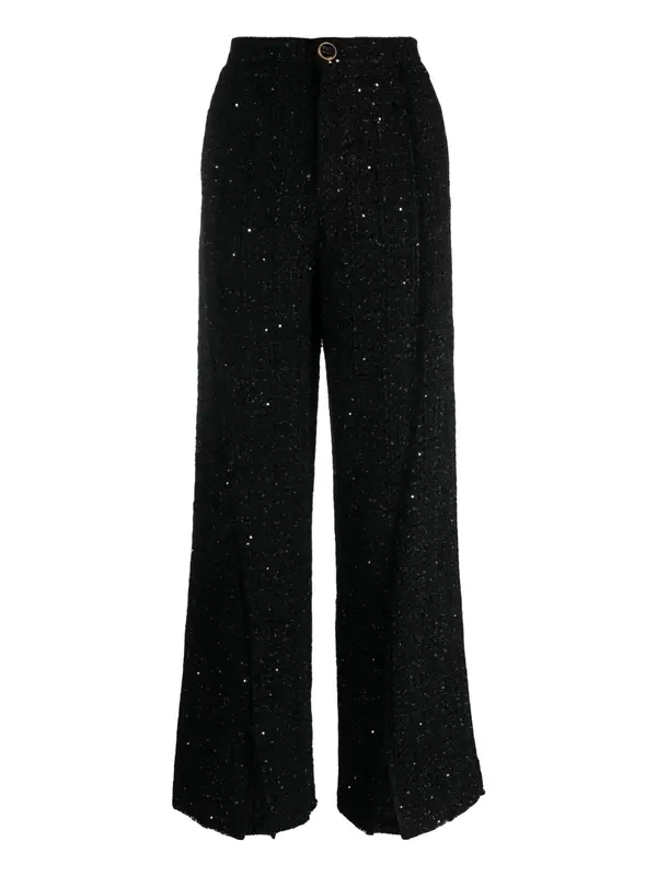 Gcds Tweed Tailored Trousers - Black