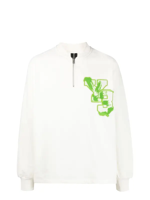 Y3 Logo-patch Organic Cotton Sweatshirt - White