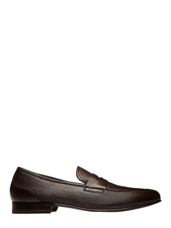 Bally Saix-u Grained-leather Loafers - Brown