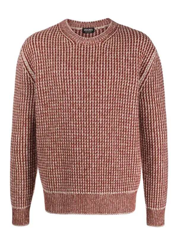 Zegna Jacquard-knit Cashmere Jumper - Red