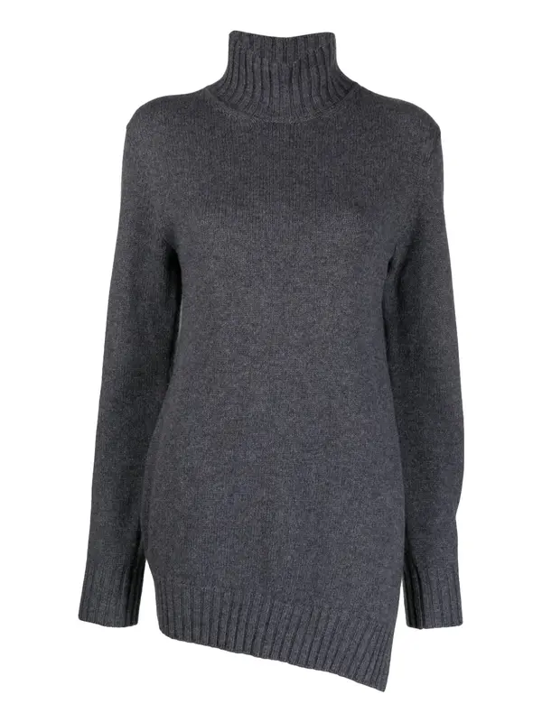 JIL SANDER Waffle-knit Asymmetric Jumper - Grey