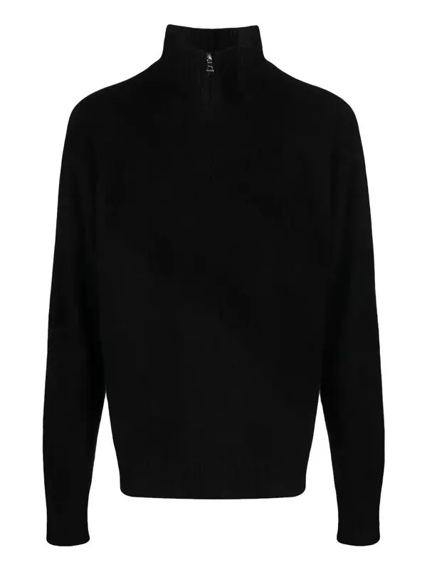 THE ELDER STATESMAN Half-zip Cashmere Jumper - Black