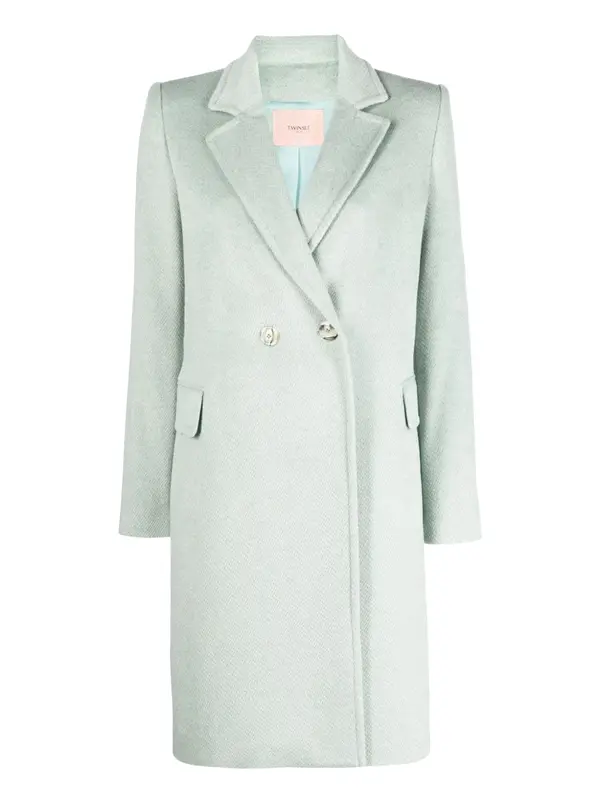 TWINSET Double-breasted Midi Coat - Green