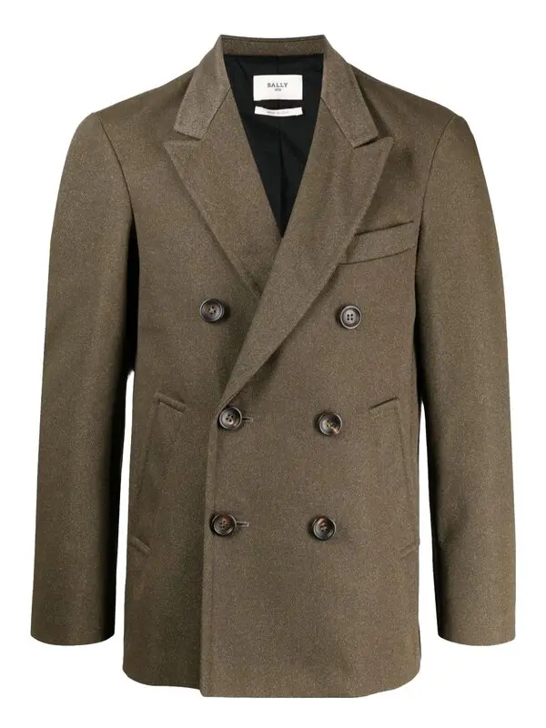 Bally Double-breasted Cotton Blazer - Green