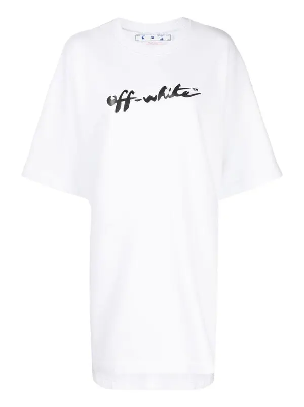 Off-White Logo-print T-shirt Dress - White