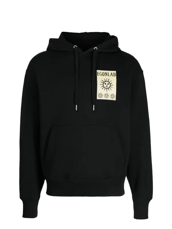 EGONLAB Logo-patch Cotton Hoodie - Black