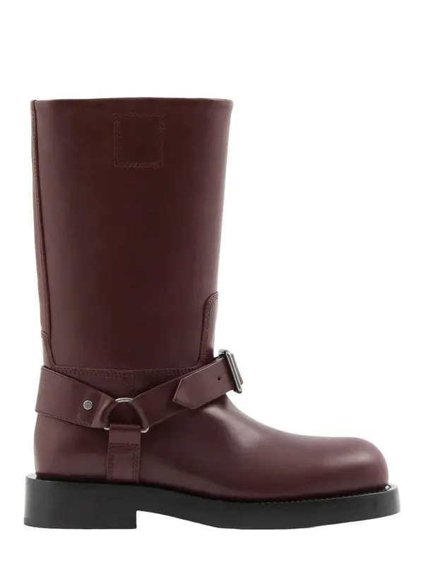 Burberry Buckle-detail Riding Boots - Red