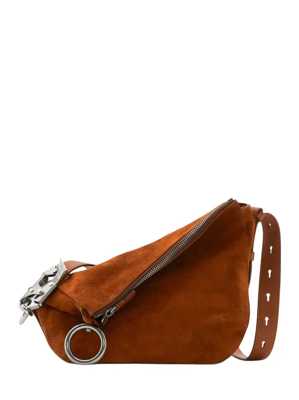 Burberry Asymmetric Suede Shoulder Bag - Orange