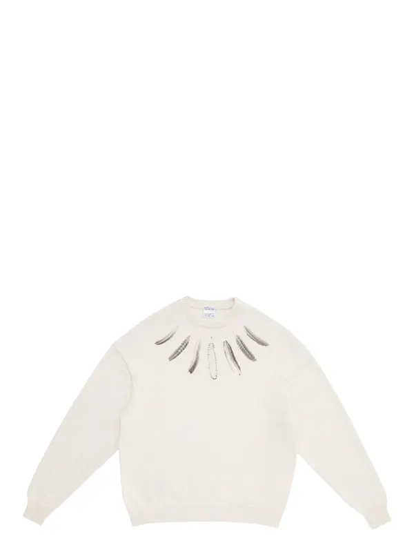 COUNTY OF MILAN Marcelo Burlon Feather-print Jumper - White