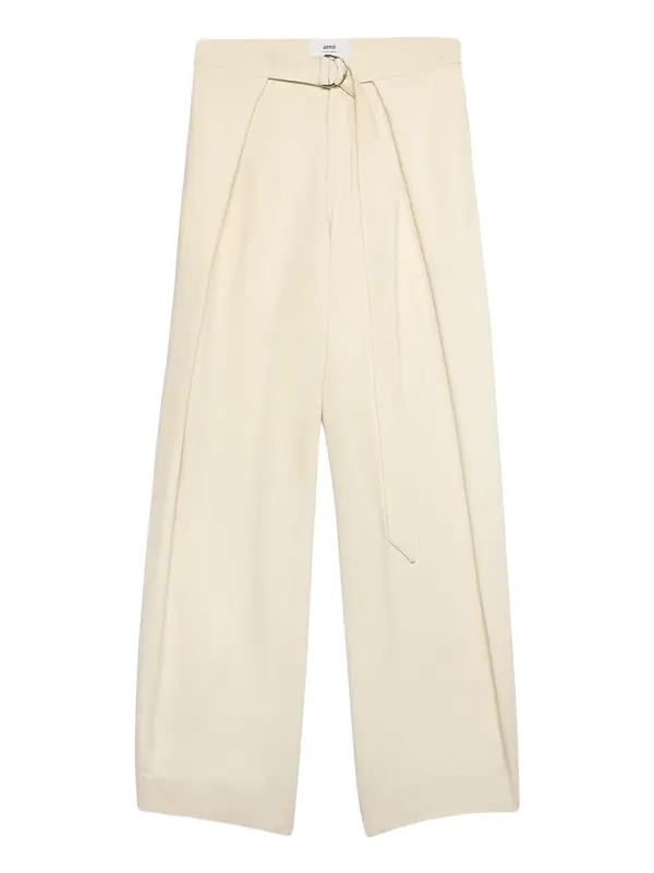 Ami Layered Wide-leg Trousers - Neutrals