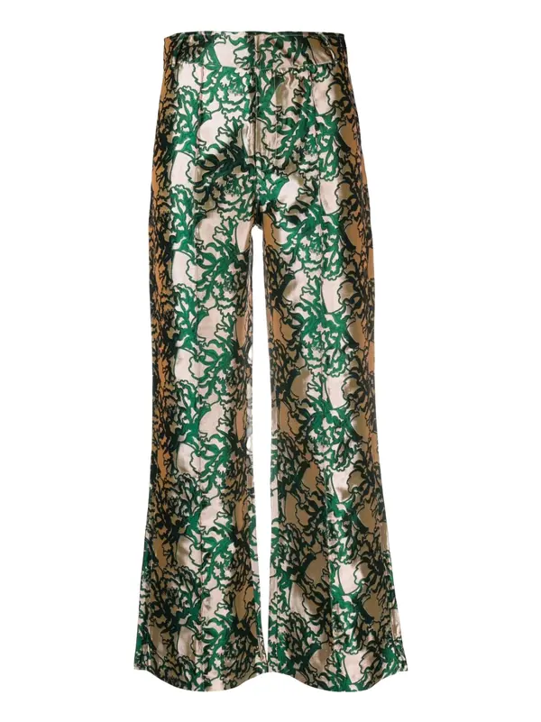 DESTREE Yoshitomo Jacquard Trousers - Neutrals