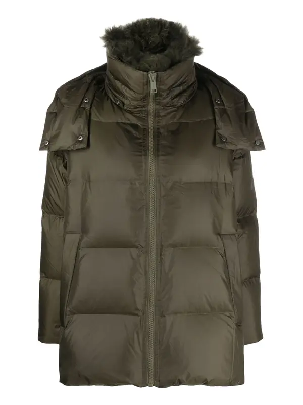 YVES SALOMON Hooded Padded Coat - Green