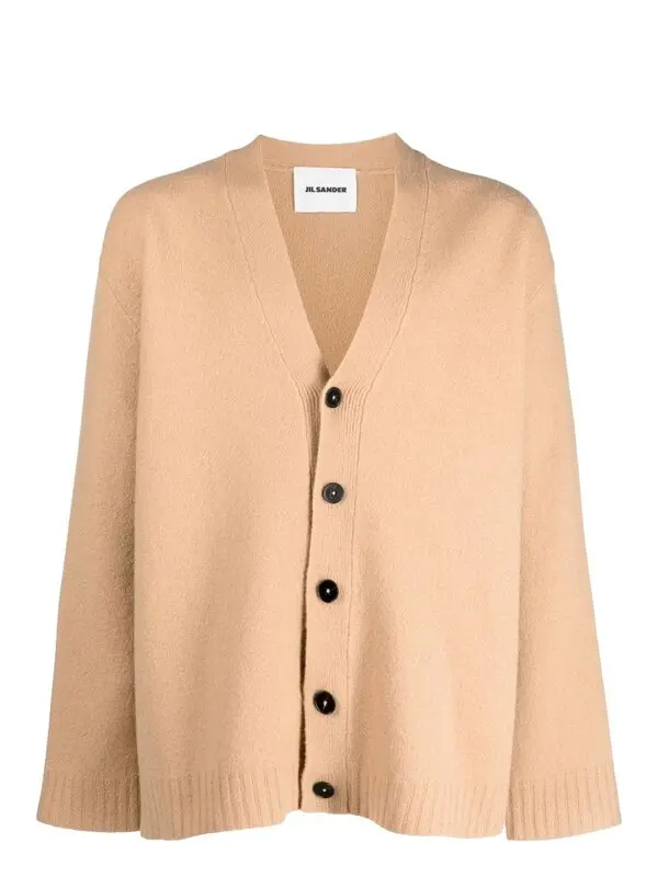 JIL SANDER V-neck Wool Cardigan - Brown