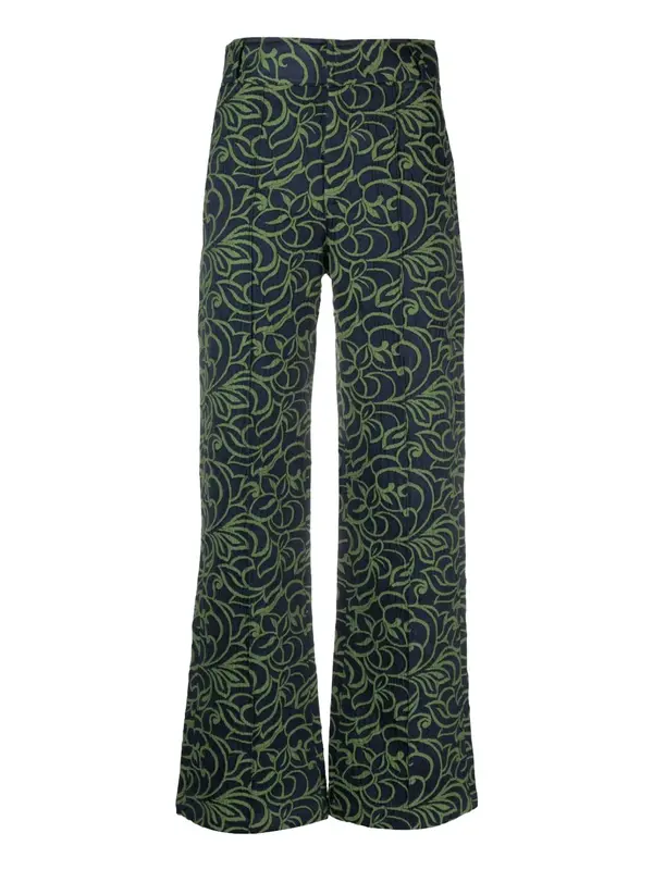 DESTREE Yoshitomo Jacquard Trousers - Green