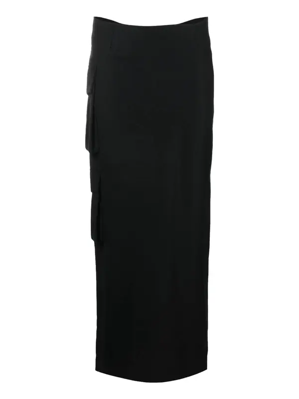AYA MUSE Stok Cargo-pocket Maxi Skirt - Black