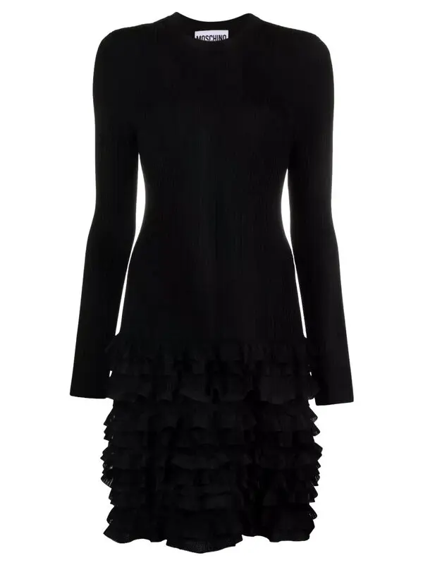 Moschino Long-sleeve Drop-waist Dress - Black