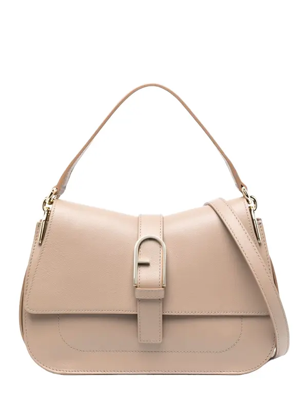 Furla Sofia Logo-plaque Leather Tote Bag - Neutrals