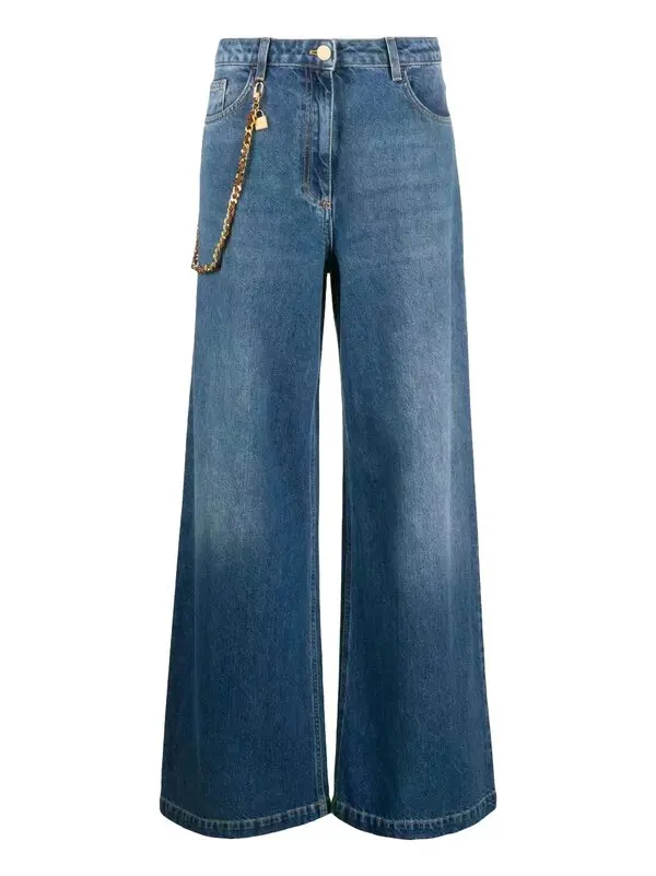 Elisabetta Franchi Low-rise Wide-leg Jeans - Blue