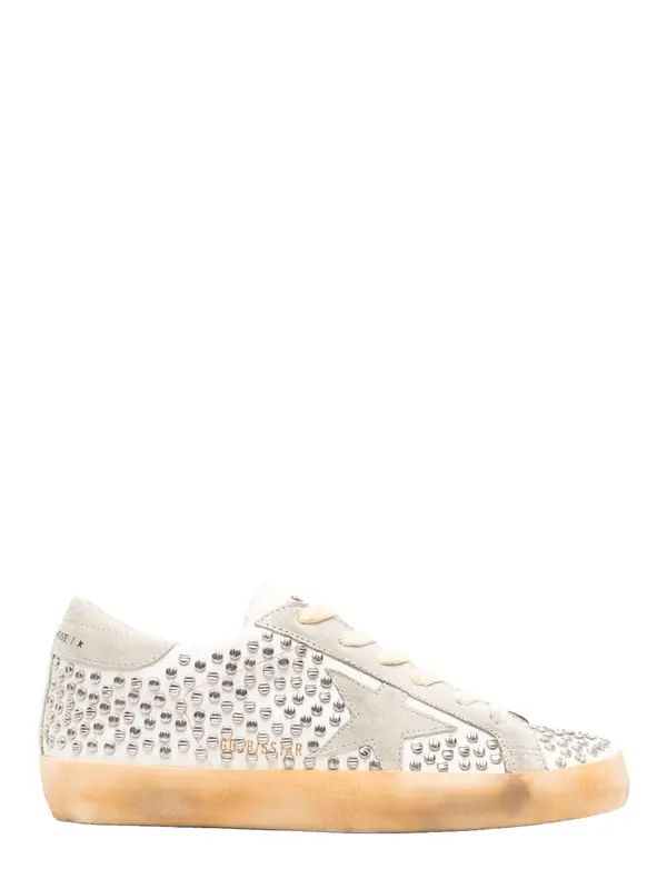Golden Goose Super-star Crystal-embellished Sneakers - Neutrals