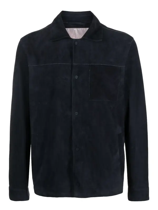 Herno Goat Suede Shirt Jacket - Blue