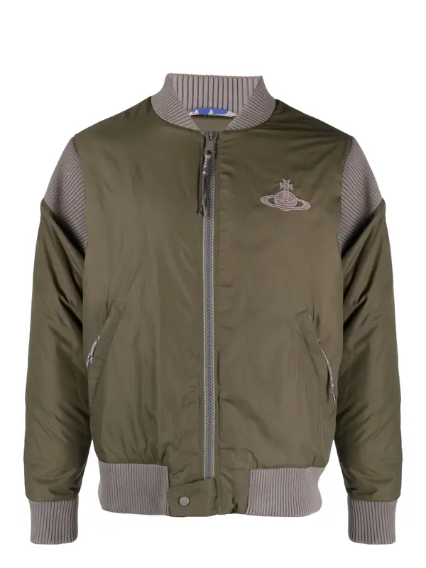 VIVIENNE WESTWOOD Cyclist Panelled Bomber Jacket - Green