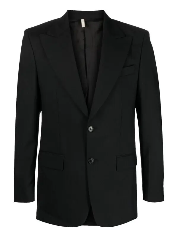 SUNFLOWER Single-breasted Wool Blazer - Black