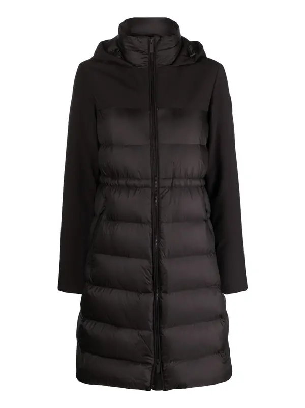 Woolrich Panelled Hooded Coat - Black