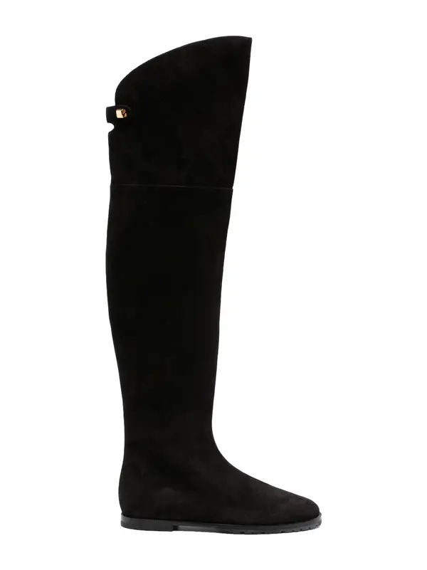 MAISON SKORPIOS Stefania Suede Boots - Black