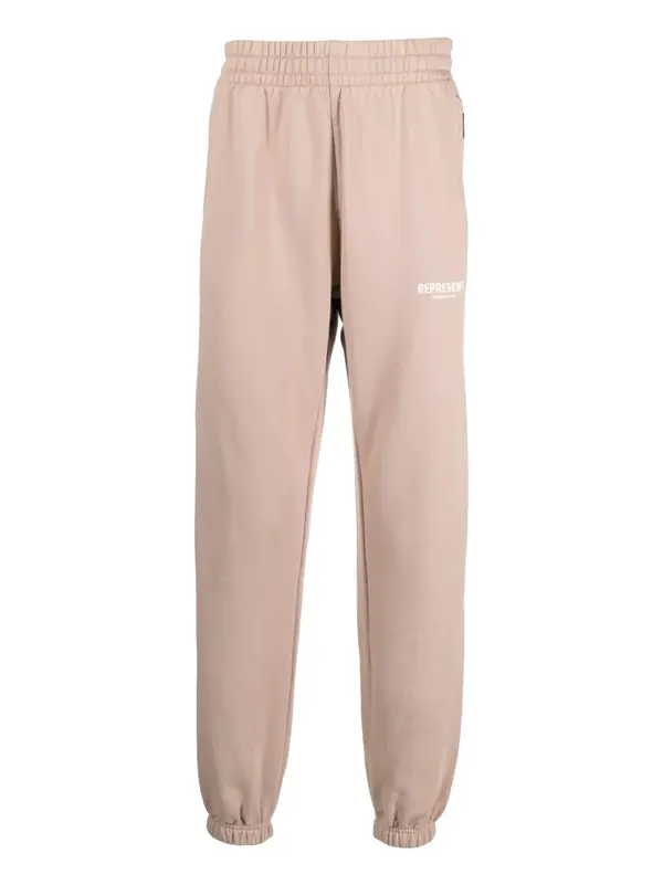 REPRESENT Logo-print Cotton Track Pants - Brown
